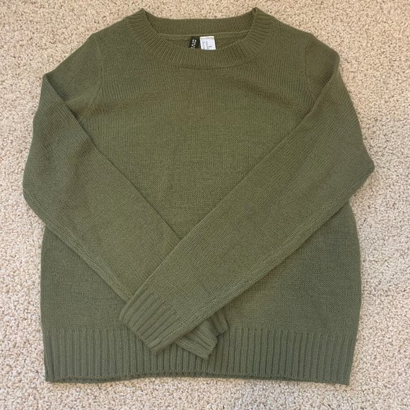 H&M | Tops | Hm Army Green Sweater | Poshmark